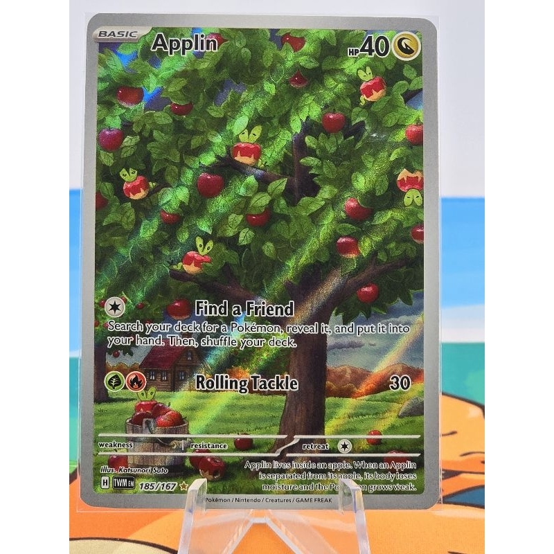 Pokemon Card "Applin AR 185/167" ENG Twilight Masquerade | Shopee Thailand