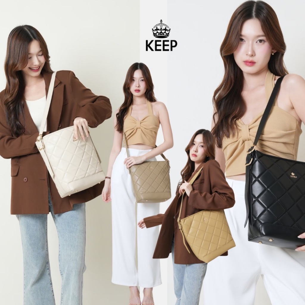 [New in] KEEP รุ่น Jane กระเป๋าทรง Bucket Size L | Shopee Thailand