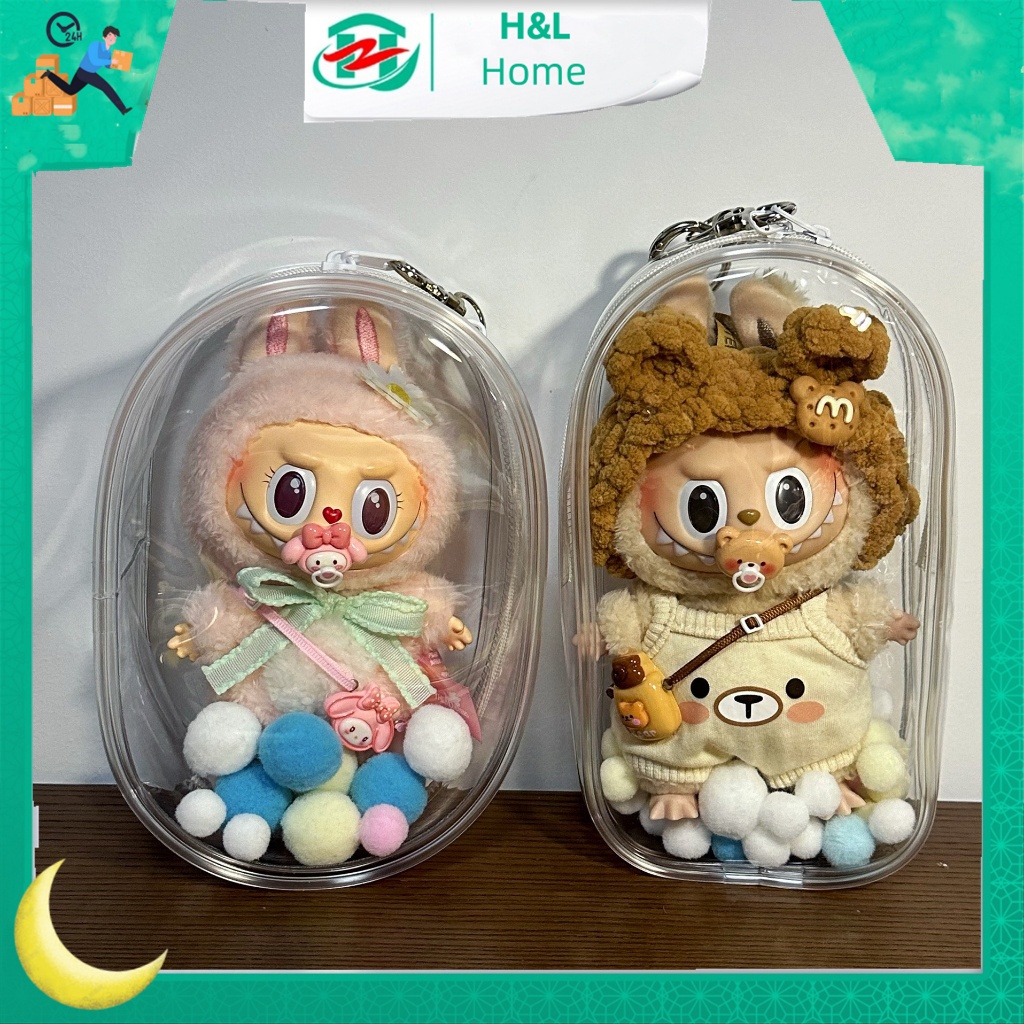 【H&L】Labubu กระเป๋าเก็บตุ๊กตา ถุงพลาสติกใส กันฝุ่น เหมาะสําหรับ ...