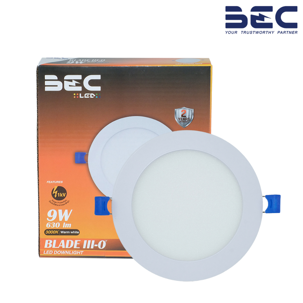BEC BLADE III-O 9W ดาวน์ไลท์ฝังฝ่า LED ทรงกลม รับประกัน 2 ปี แสงวอร์ม ...