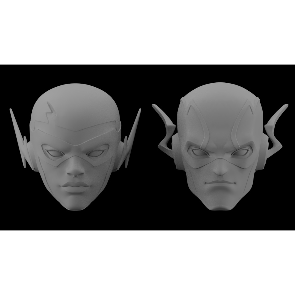 The flash and Kid flash - Headsculpt for Action Figures 3D print model ...