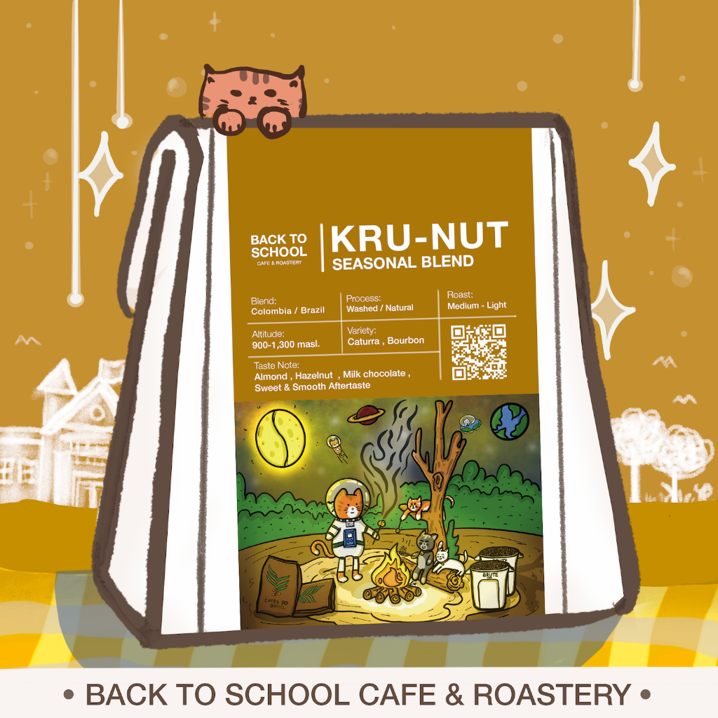 เมล็ดกาแฟคั่ว KRU-NUT Blends (Colombia-Brazil) | Shopee Thailand