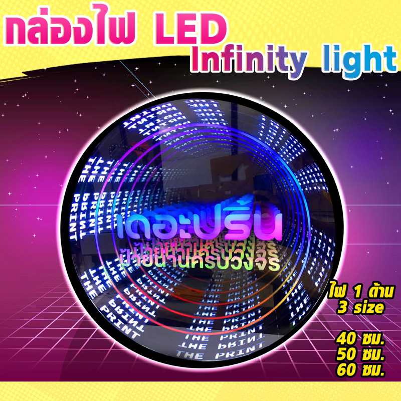 ป้ายกล่องไฟ LED Infinity light กระจกอินฟีนิตี้กันน้ำ สำหรับป้ายนีออนบาร์ แบบกำหนดเองได้ | Shopee ...