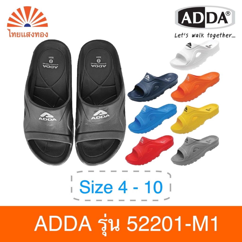 ADDA รองเท้าแตะลำลองแบบสวม รุ่น 52201-M1 (ไซส์ 4-10) | Shopee Thailand