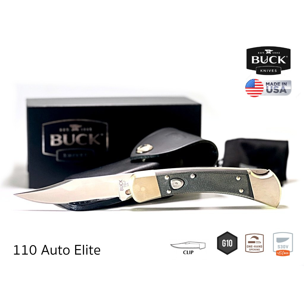 มีดพับBuck 110 Folding Hunter Auto Elite 0110BKSA-B ( S30V ) | Shopee Thailand