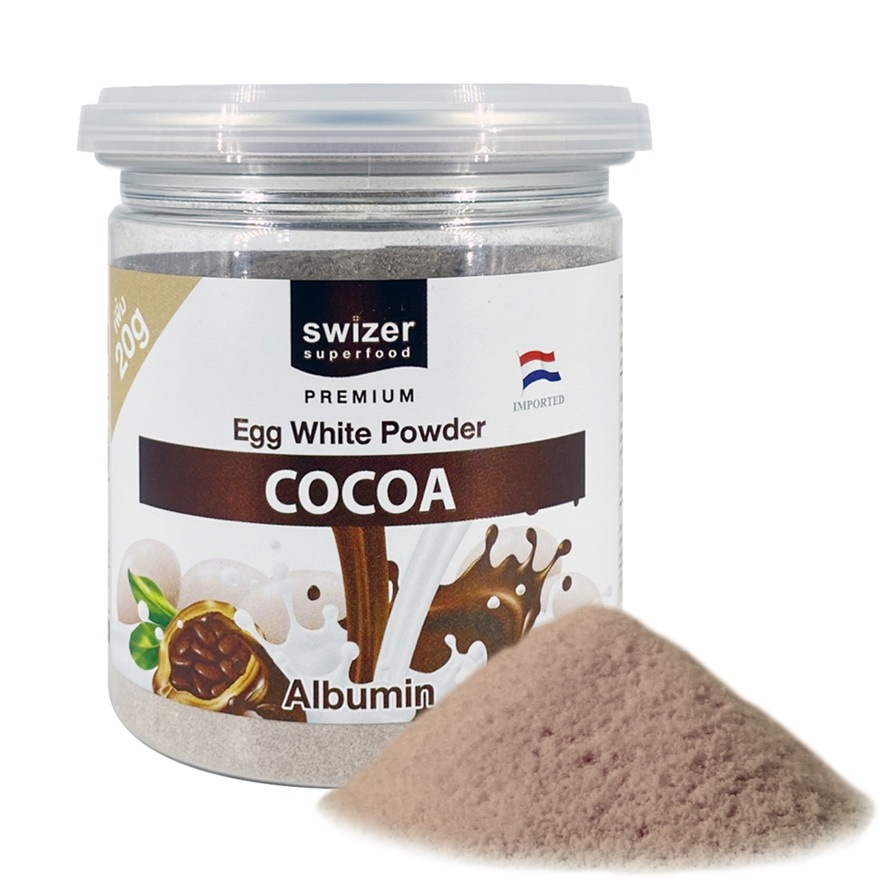 โปรตีนไข่ขาวขนิดผง รสโกโก้ Albumin Egg White Powder Cocoa (120กรัม/กระปุก) | Shopee Thailand