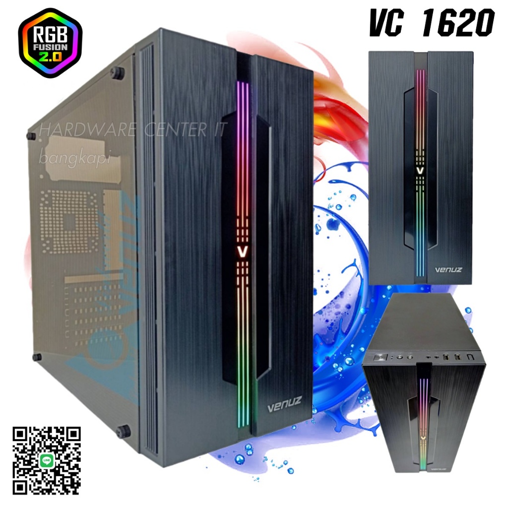 VENUZ Acrylic Side ATX Computer Case VC 1620 with RGB LED Lighting ...
