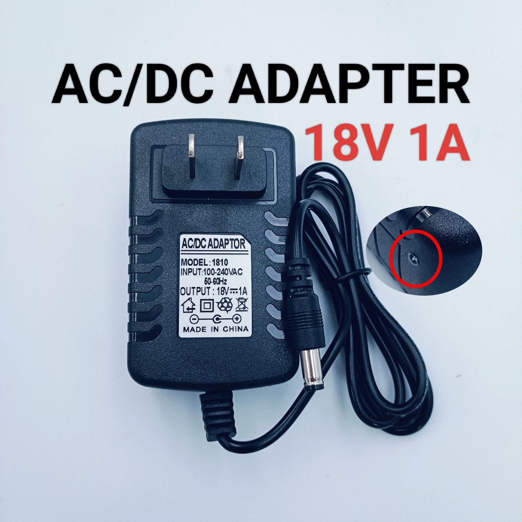 AC DC Adapter 18V 1A อะแดปเตอร์ 18W DC มีไฟ LED อะแดปเตอร์จ่ายไฟฟ้า ...