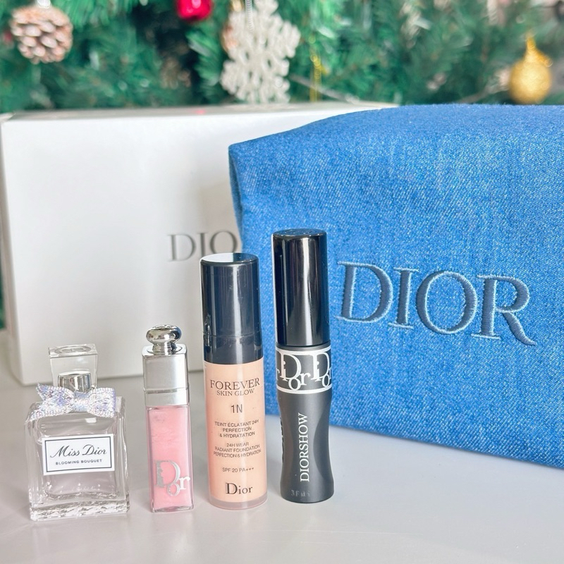 🌟 Dior Gift Set 4 pcs. พร้อมกระเป๋าน้ำเงิน | Shopee Thailand
