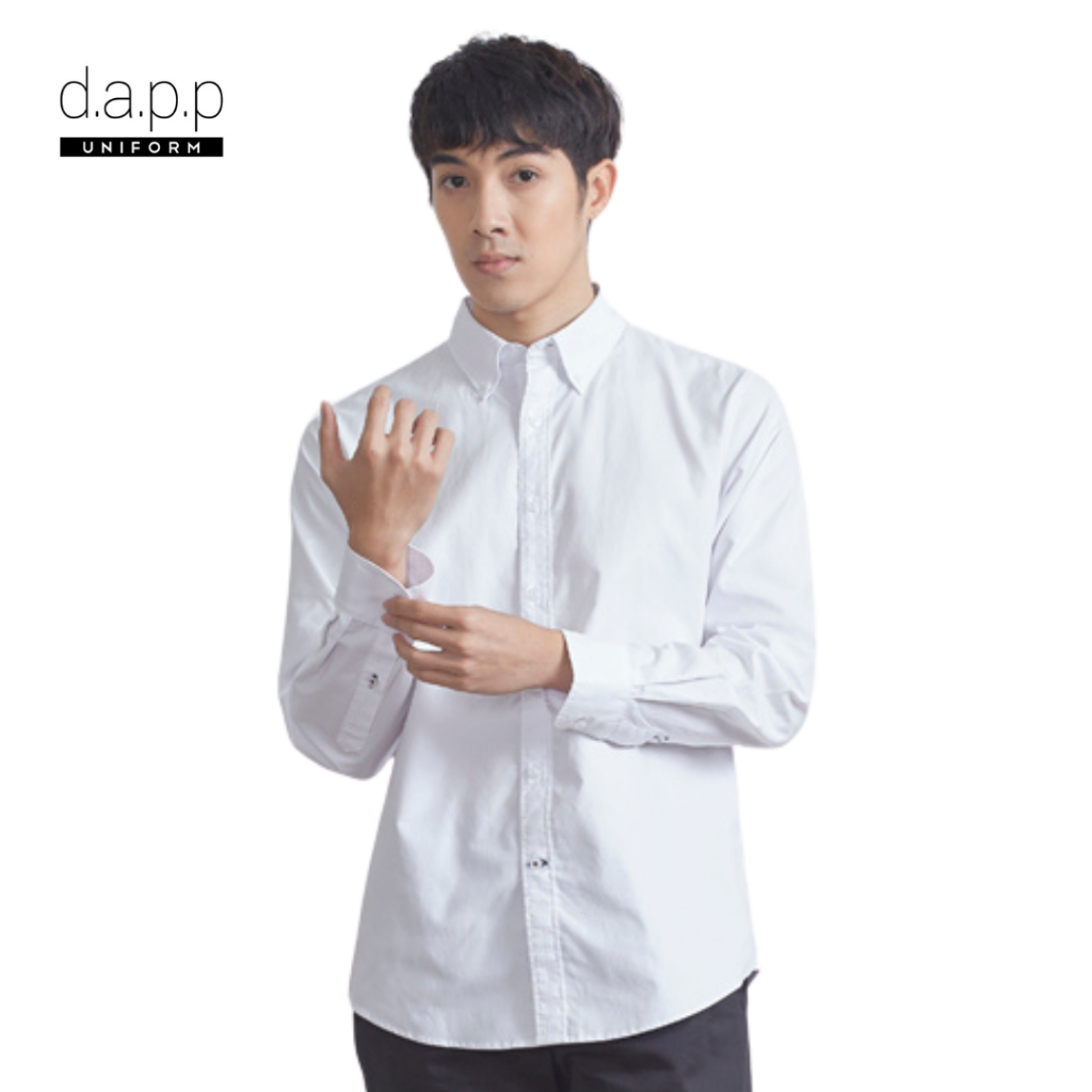 dapp Uniform เสื้อเชิ้ต แขนยาว ผู้ชาย Men's White Longsleeves Oxford ...