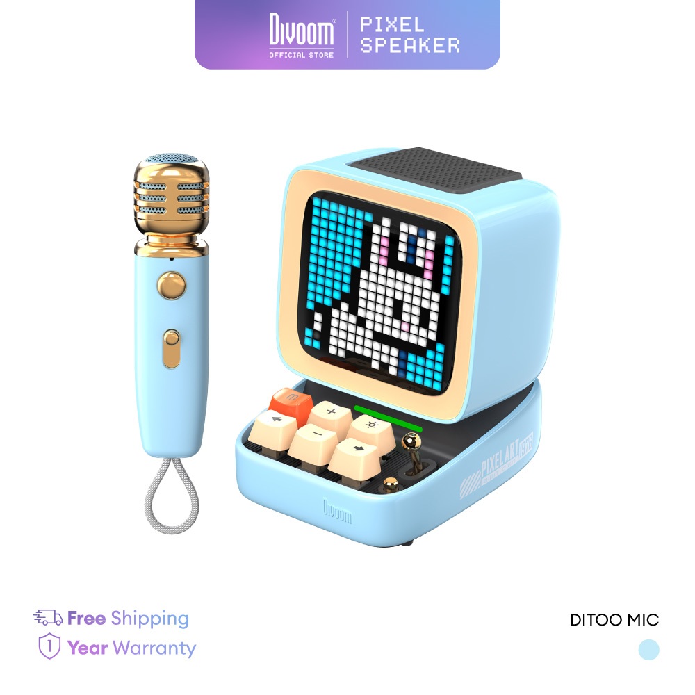 Divoom Ditoo Mic ลำโพงพร้อมไมโครโฟน | Shopee Thailand