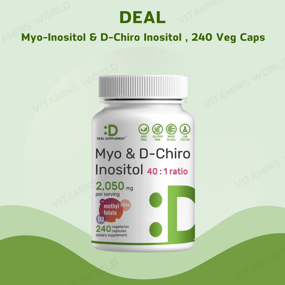 DEAL SUPPLEMENT Myo-Inositol & D-Chiro Inositol (40:1) 2,050mg Per ...