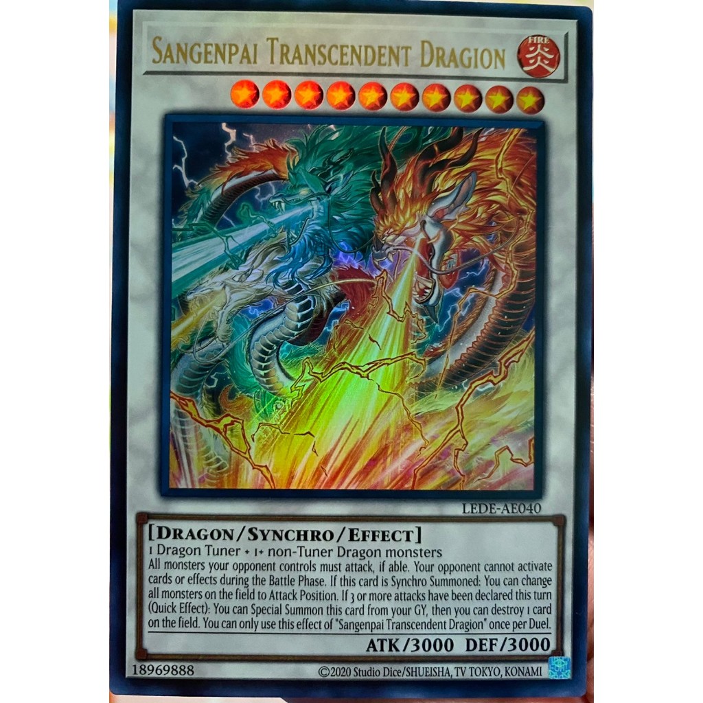 Yugioh Asia-Eng [LEDE-AE040] Sangenpai Transcendent Dragion (Ultra Rare) การ์ดยูกิแท้ถูก ...