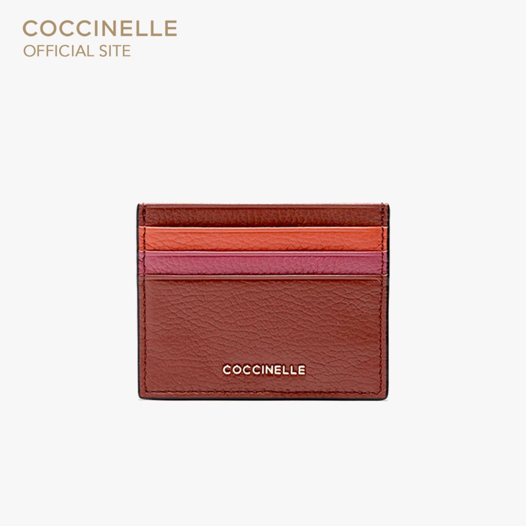 COCCINELLE กระเป๋าใส่บัตรผู้หญิง รุ่น METALLIC 129501 สี BRANDY ...