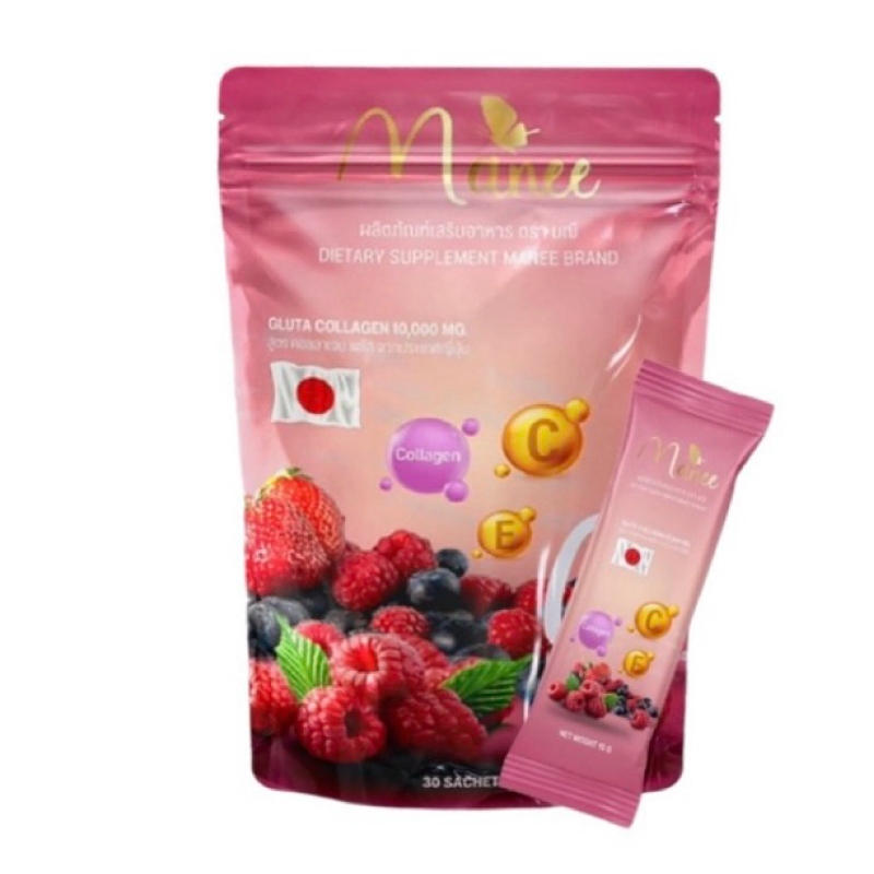 Manee Gluta Collagen คอลลาเจน บำรุงผิว ขาวกระจ่างใส (1ถุง30ซอง ...