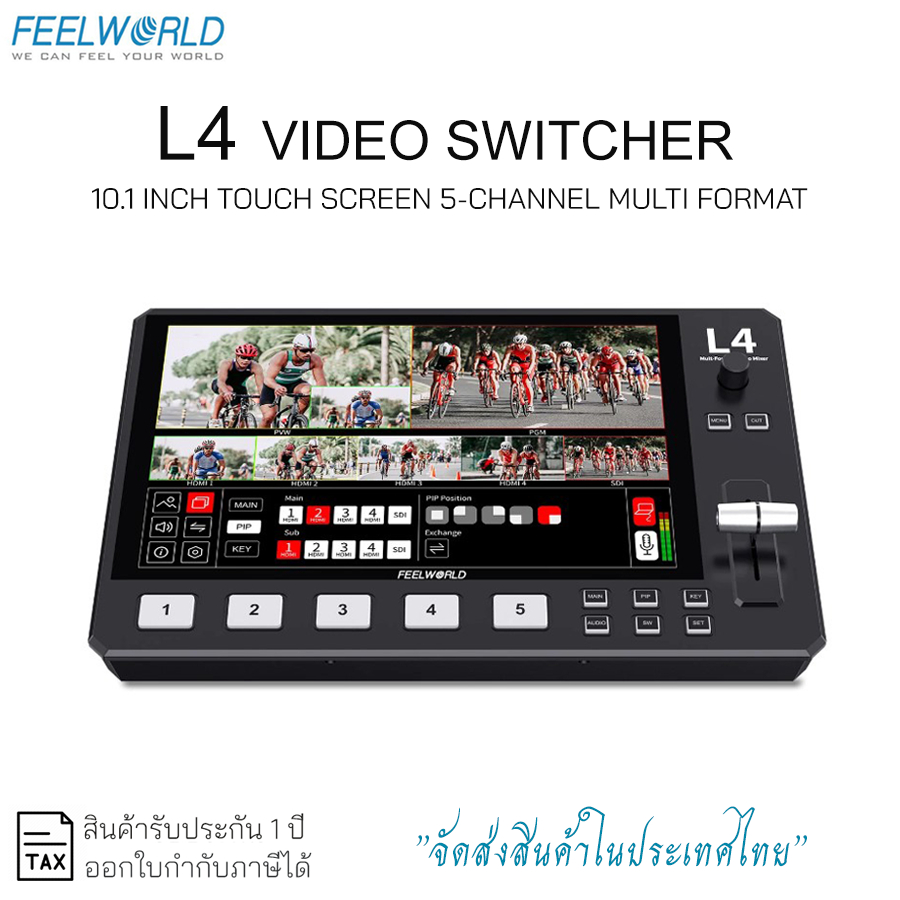 FEELWORLD L4 Multi-Mixer Switcher 10.1"Touch Screen USB3.0 Fast ...