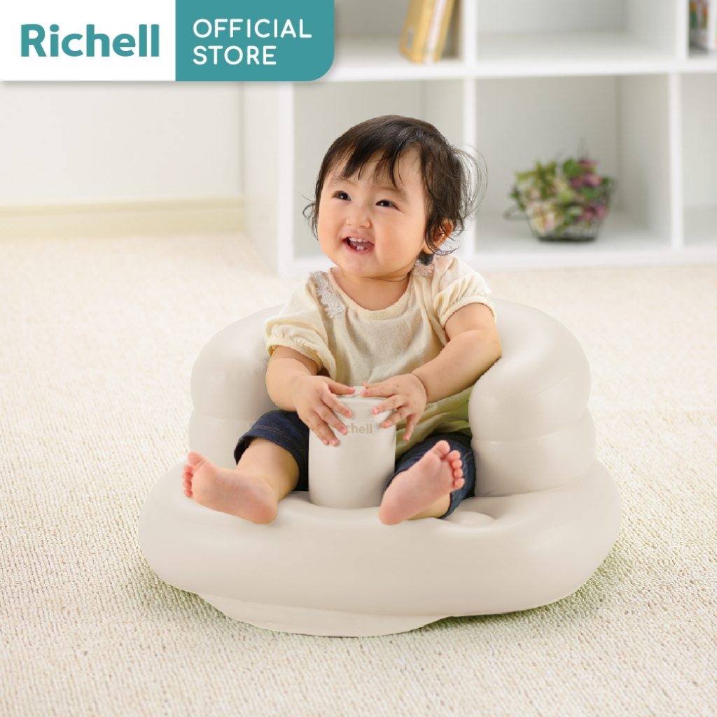 Richell(ริเชล) เก้าอี้ฝึกหัดนั่งแบบลอยน้ำได้ รุ่นใหม่ วัสดุป้องกันแบคทีเรีย Soft Baby Chair K ...