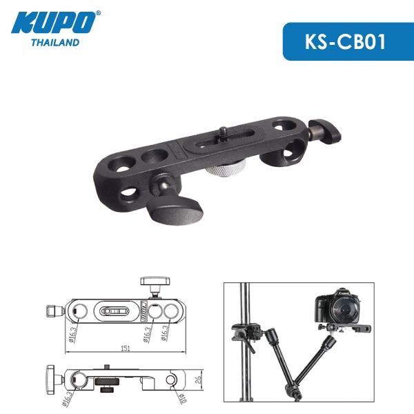 KUPO KS-CB01 Camera Bracket อุปกรณ์ยึดกล่องเข้ากับ Stud/ Pin/ Arm/ ขาตั้งกล้อง ที่มีหัวเชื่อมต่อ ...