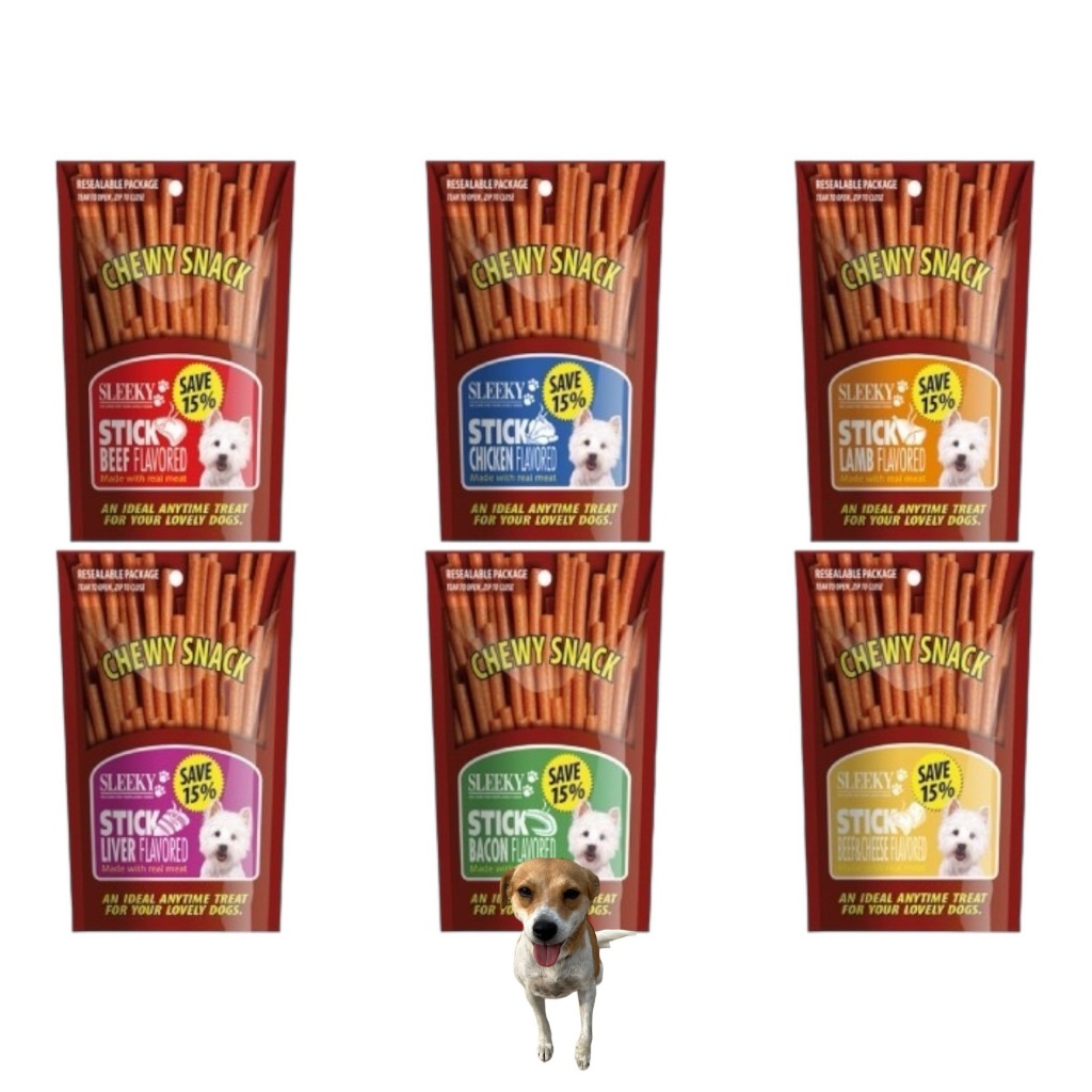 Sleeky Chewy Stick Dog Snack สลิคกี้ ชิววี่สแน็ค แบบแท่ง 175 G | Shopee ...