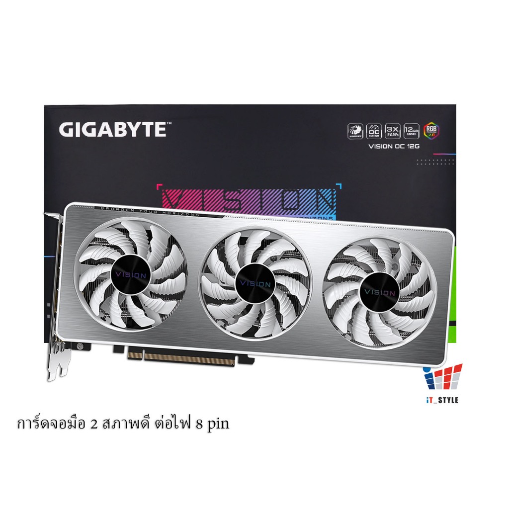 VGA (การ์ดจอ) GIGABYTE RTX 3060 VISION OC 12G ประกันศูนย์ไทย | Shopee ...