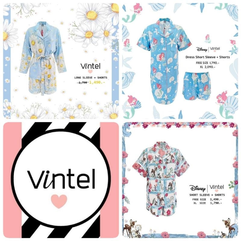 (ซื้อในVideoมีโค้ดลด) ชุดนอนเยื่อไผ่ แบรนด์ Vintel Original ลาย Disney ลิขสิทธิ์แท้ | Shopee ...