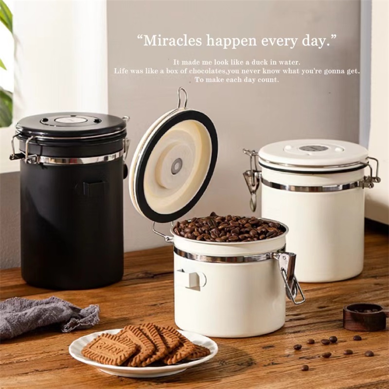 กล่อง ขวดใส่กาแฟ 1500 ml/1800 ml กล่องเก็บเมล็ดกาแฟ โหลสแตนเลส304 ใส่กาแฟ Hiday | Shopee Thailand