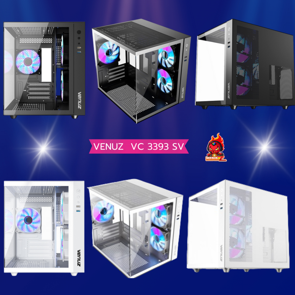 ส่งด่วน+โค้ดลด เคส ตู้ปลา VC 3393 SV Black White RGB MicroATX M-ATX ...