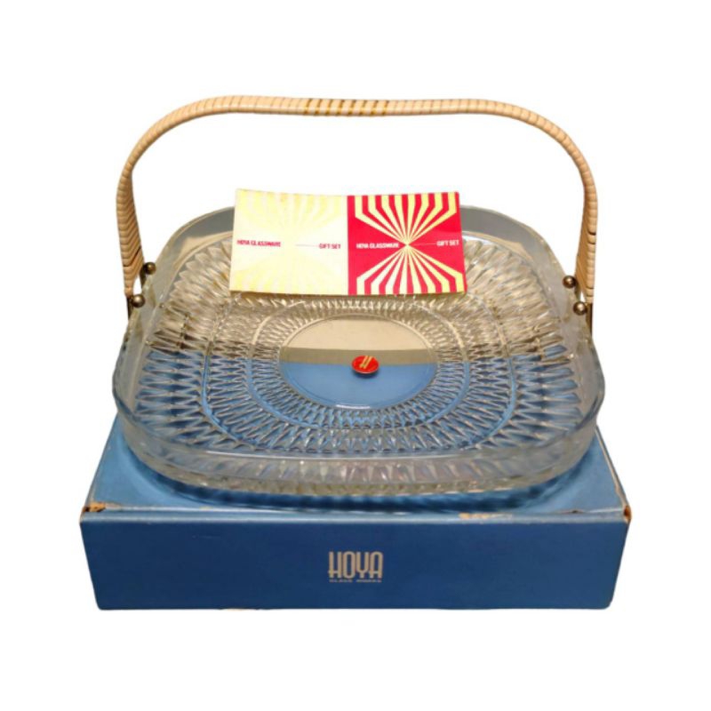 HOYA Glassware Tray Plate Handle จานถาดแก้วพร้อมด้ามจับ • New in Box ...