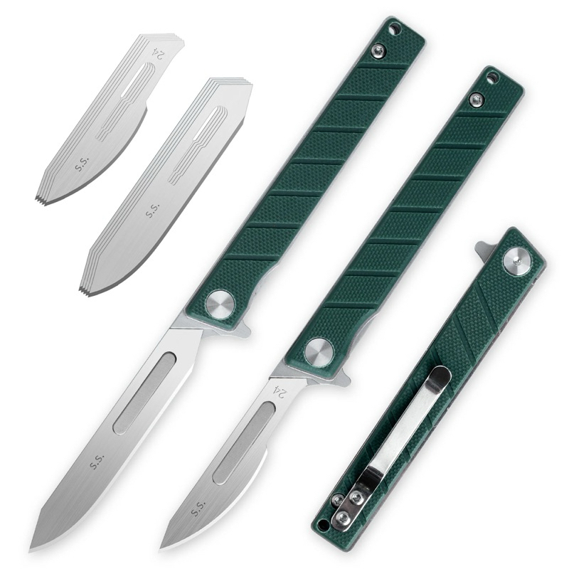 G016 Mini Slim Folding Scalpel with 5pcs #24 and 5pcs #60 G10 Handle ...