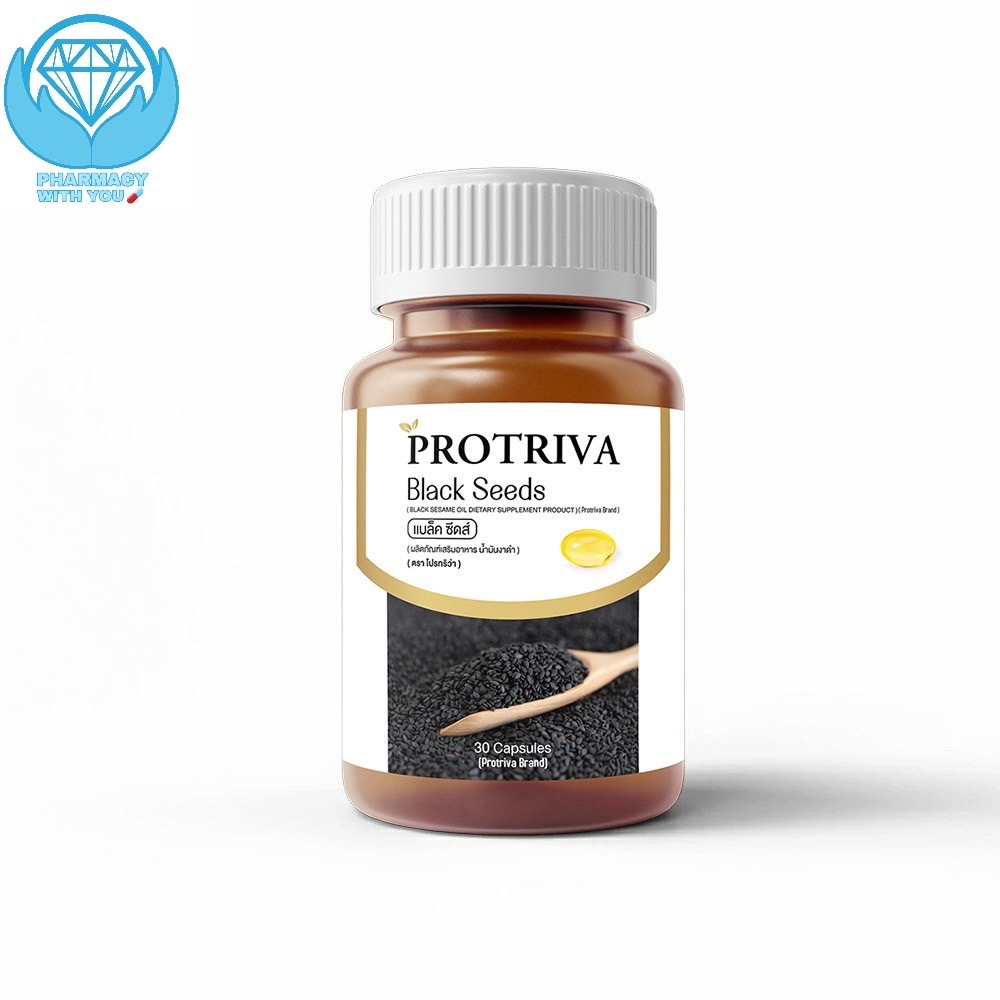 Protiva น้ำมันงาดำสกัดเย็น Black Seeds แบล็คซีดส์ 30แคปซูล | Shopee ...