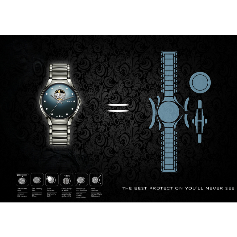 ฟิล์มกันรอยนาฬิกา Watch Protection Film Rado True Secret Diamonds 40mm ...