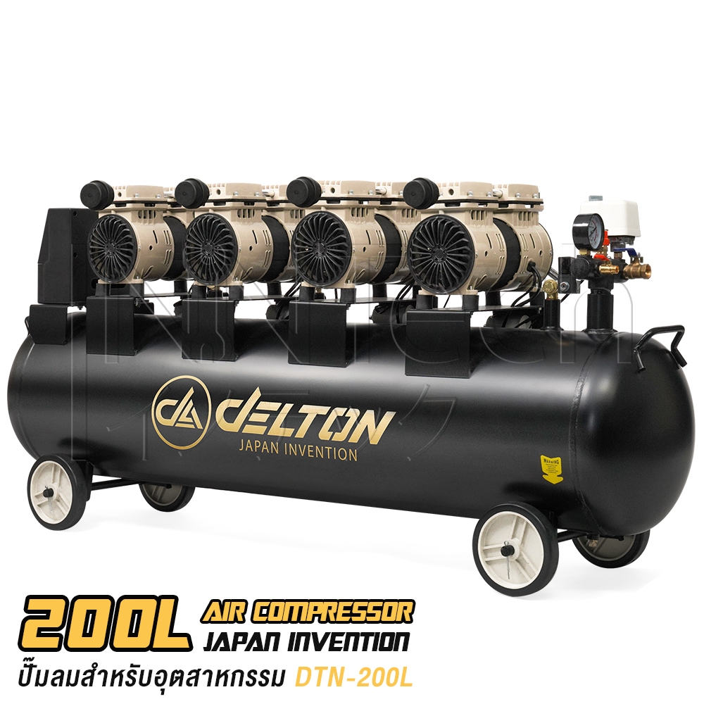 DELTON ปั๊มลม Oil Free ปั๊มลมออยล์ฟรี 200 ลิตร 3,400W รุ่น DTN-200L ...