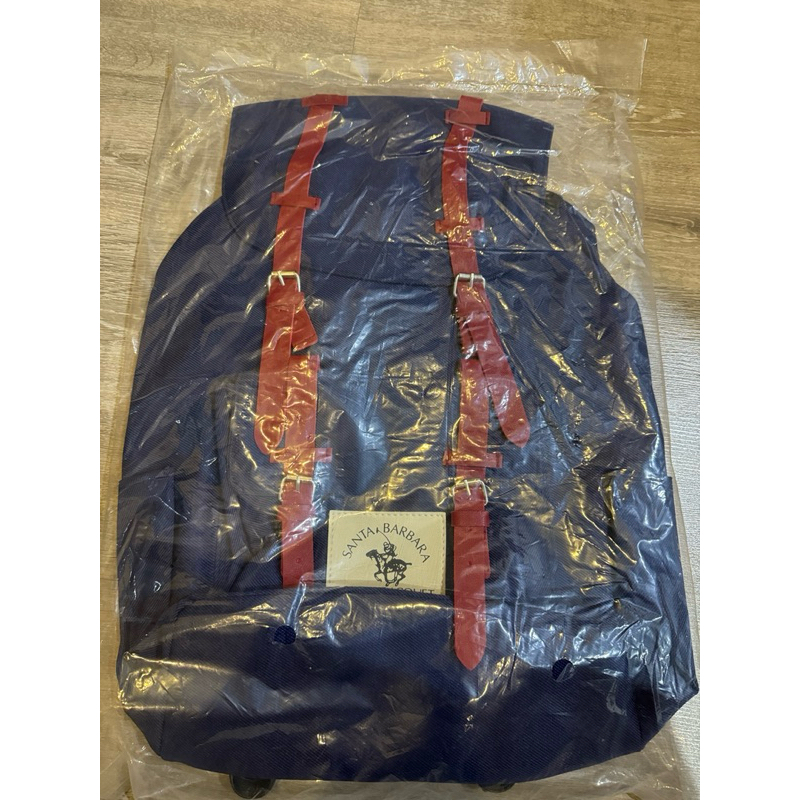 กระเป๋าเป้ Santa barbara casual backpack สีกรมแถบแดง แท้ 100% | Shopee ...