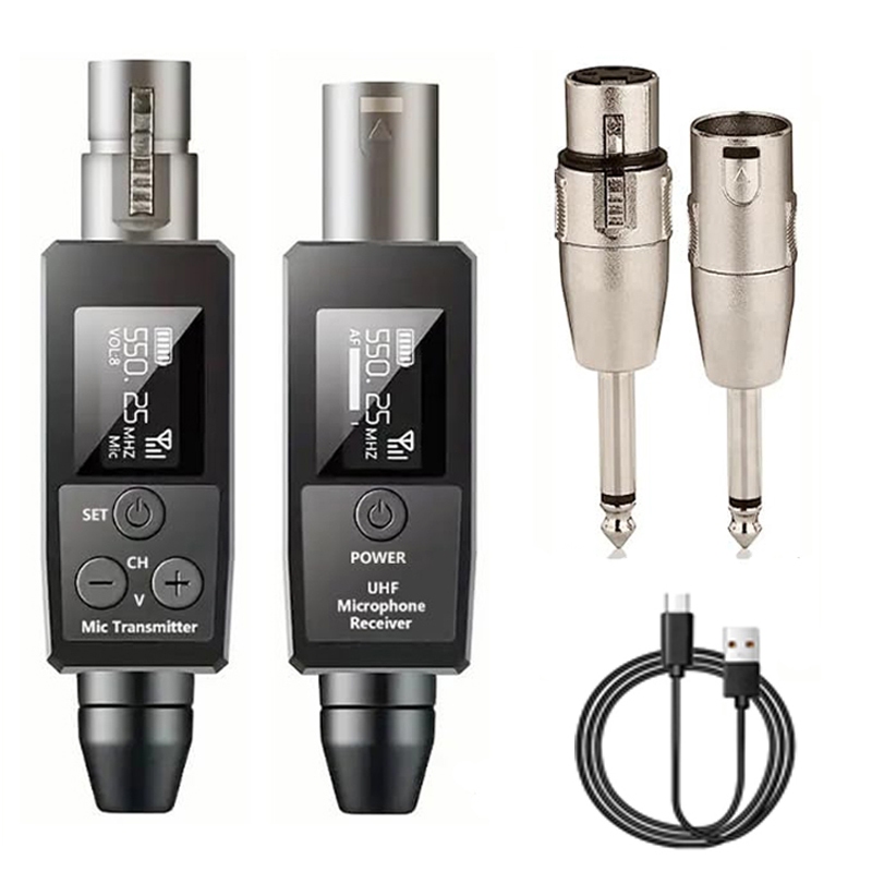 ไร้สาย ไมโครโฟนระบบ UHF DSP XLR หญิง ถึง 6.5mm ชาย อะแดปเตอร์ แบบไดนาม ...