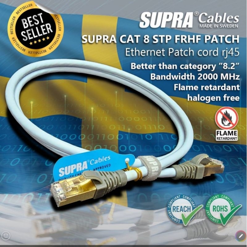 Supra Cat 8 STP Patch FRHF Blue Ethernet Cable w/ RJ45 สายแลน | Shopee ...