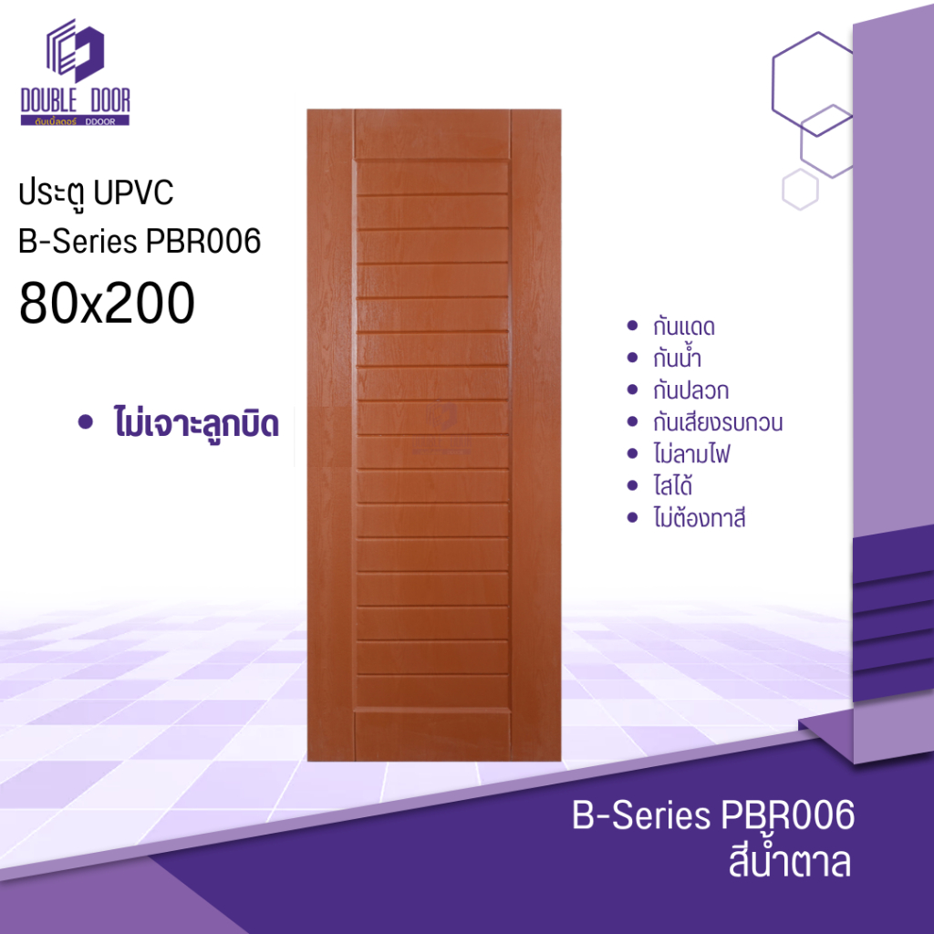 🚪อลูมิเนียม [DDDOORS] ประตู UPVC 80x200 รุ่น B-series PBR006 ผิวเสี้ยนไม้ ประตูภายนอก - กันน้ำ🔥 ...