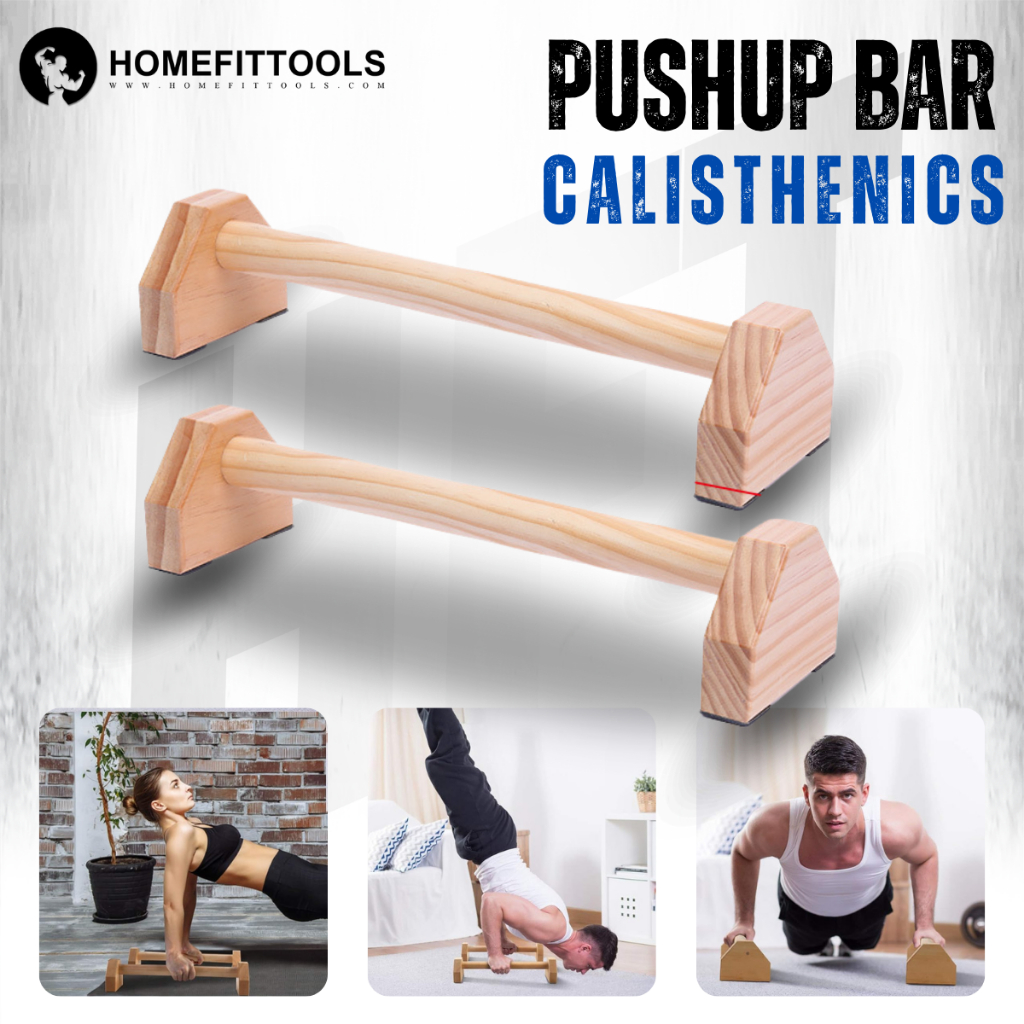 บาร์ไม้คู่วิดพื้น บาร์วิดพื้น บาร์หกสูง ออกกำลังกาย Calisthenics Wooden Push Up Bar ...