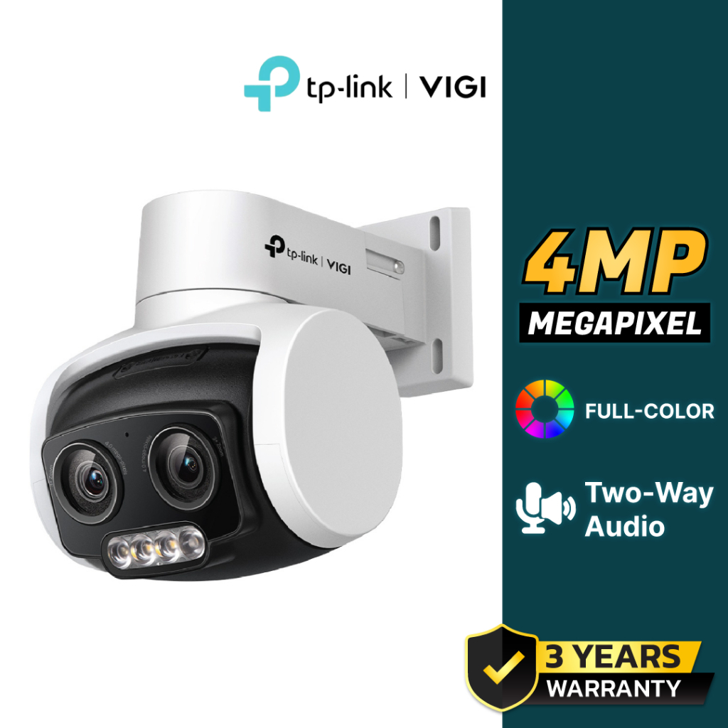 TP-LINK VIGI C540V VIGI 4MP Outdoor Full-Color Dual-Lens Varifocal Pan ...
