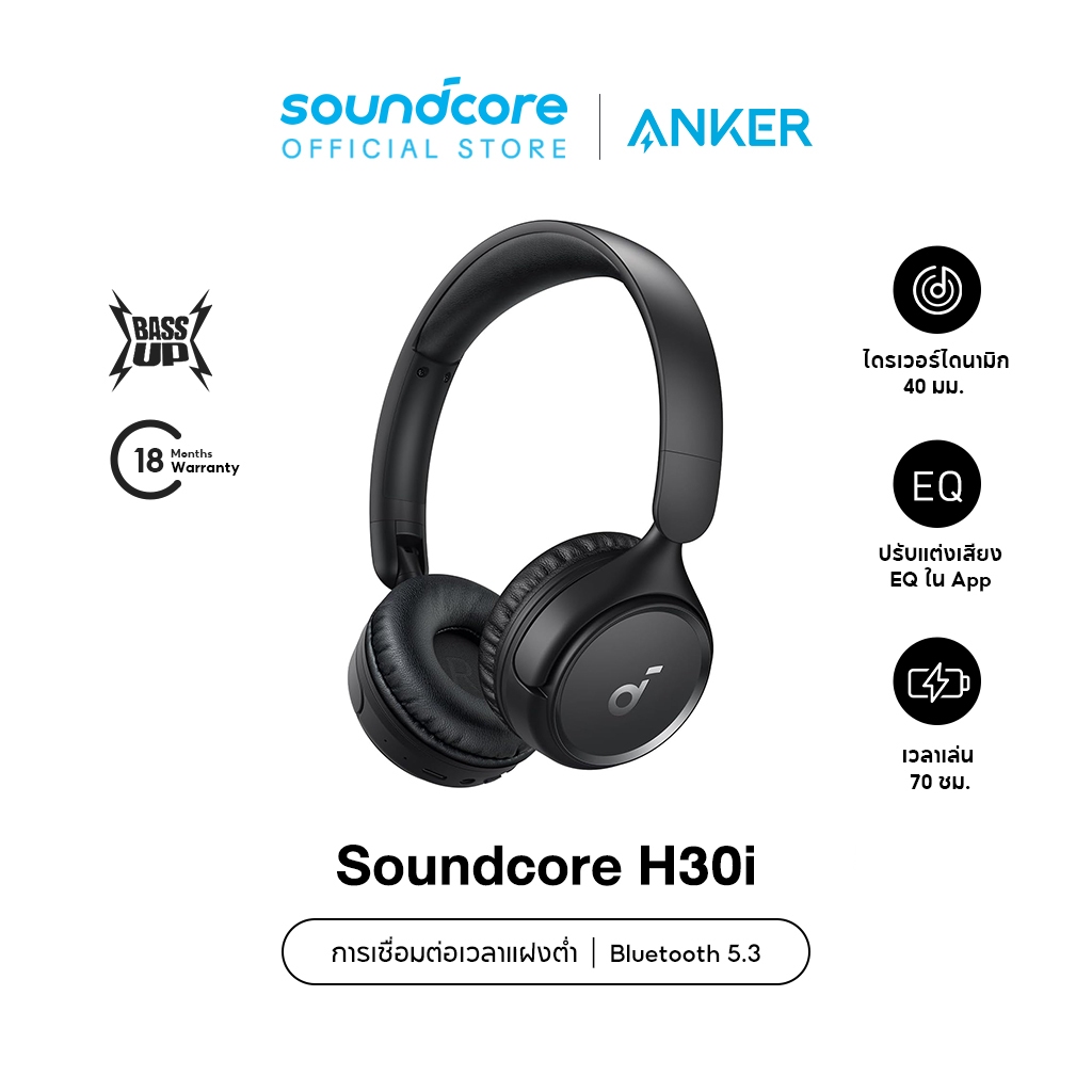 Soundcore H30i headphone bluetooth หูฟังบลูทูธไร้สาย หูฟังตัดเสียงรบกวน หูฟังไร้สาย A3012 ...