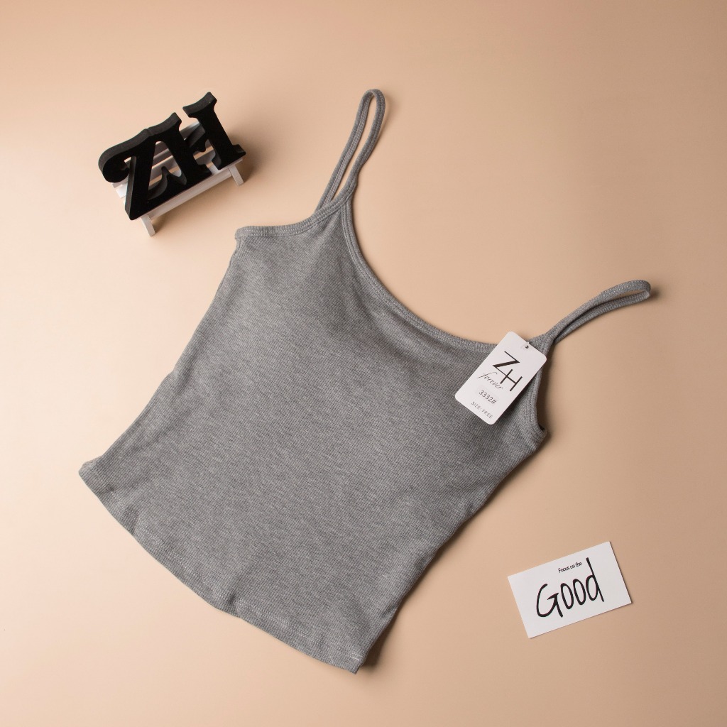 zh-forever.3332 เสื้อสายเดี่ยวผ้าฝ้าย บราสายเดี่ยวฟองน้ำในตัว | Shopee ...