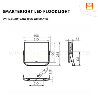 PHILIPS โคมไฟฟลัดไลท์ฟิลิปส์ ขนาด 100W 150W 200W แสงขาว 5700K BVP174 ...