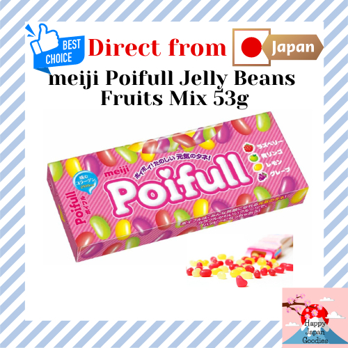 meiji Poifull Jelly Beans Fruits Mix 53g assortment of four flavors ...