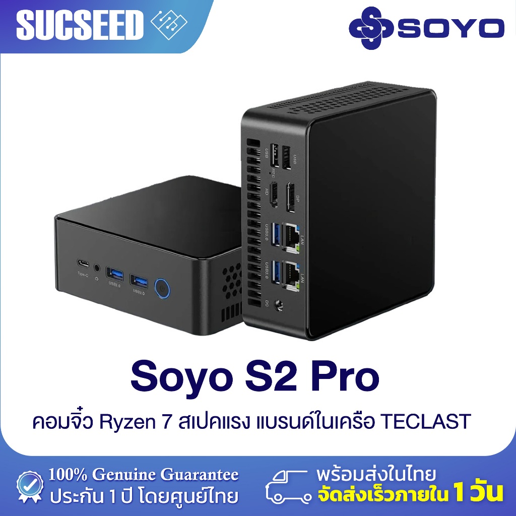 Soyo S2 Pro Gaming Mini PC Ryzen7 7735HS Radeon 680M 16/32GB DDR5 1TB ...
