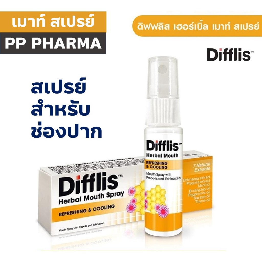 DIFFLIS HERBAL MOUTH SPRAY 15 ML ดิฟฟลิส เฮอร์เบิ้ล เมาท์ สเปรย์ สเปรย์ ...