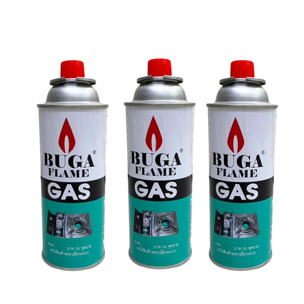 (แพค 3กป.)BUGAแก๊สกระป๋อง แก๊สเตาปิคนิค เตาแกสปิคนิคBUGA FLAME GAS ...