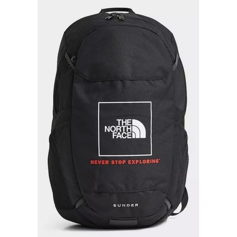 The North Face Sunder Backpack School Sport Bag TNF Black White Logo ...