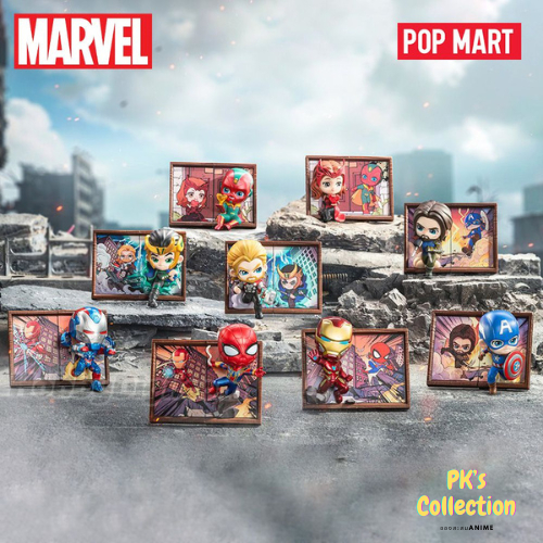 [พร้อมส่งในไทย]กล่องสุ่มโมเดล มาร์เวลPOP MART Marvel Photo Frame Series Figures | Shopee Thailand