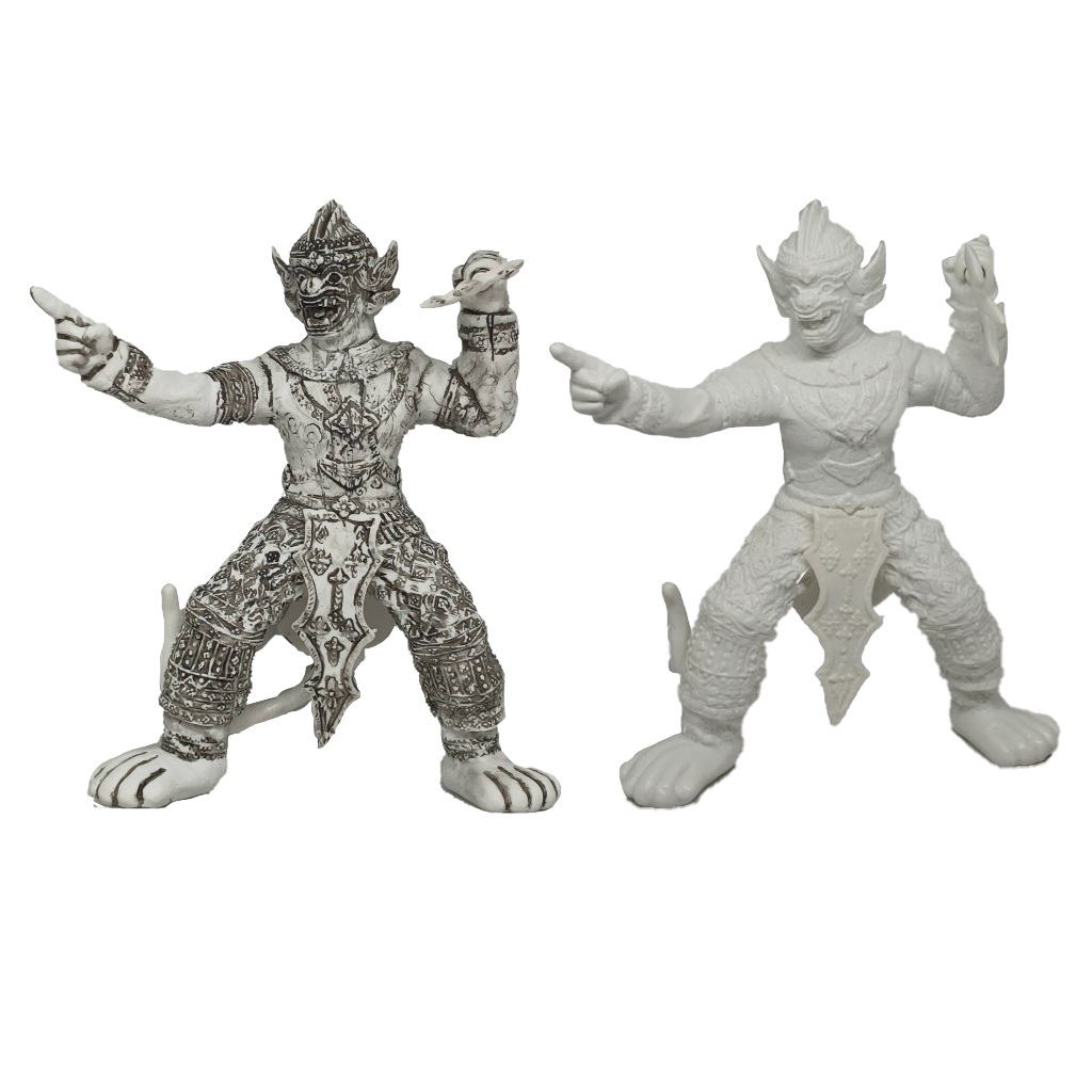 ตุ๊กตุ่น PVC หนุมานถือตรีเพชร ตัวขาว หรือลงหมึกดำ ขนาด 5 นิ้ว สินค้า ...