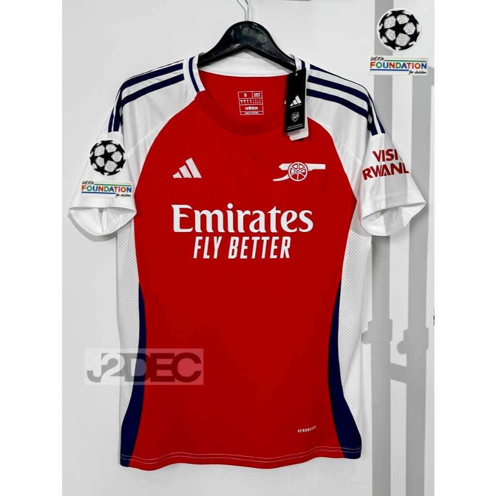 ใหม่ล่าสุด!! เสื้อฟุตบอล Arsenal Home เหย้า ( 3A ) เกรดแฟนบอล 2024/25 เสื้อพร้อมอาร์ม UCL ชื่อ ...