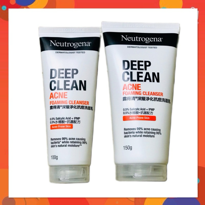 Neutrogena Deep Clean 100 g, 150 g Acne Foaming Cleanser นูโทรจีนา ดีพ ...